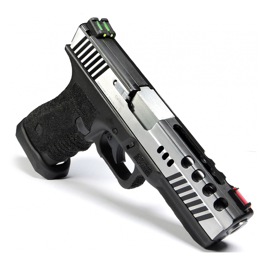 PISTOLA DE AIRSOFT GBB GREEN GÁS APS GLOCK DRAGONFLY PRATA GREEN GAS ...