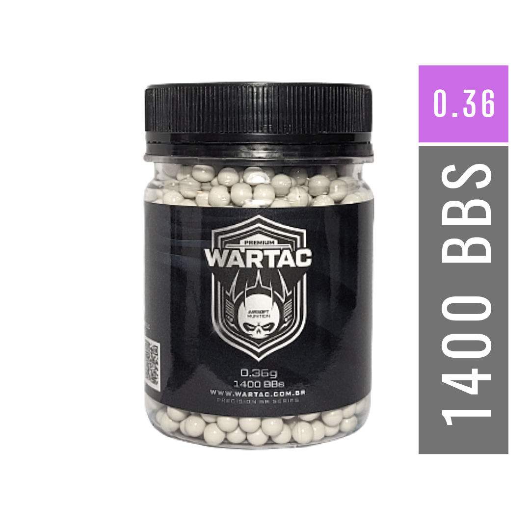 ESFERAS PLÁSTICAS AIRSOFT BBS WARTAC 0.36G 1400 BBS – Hawk Airsoft