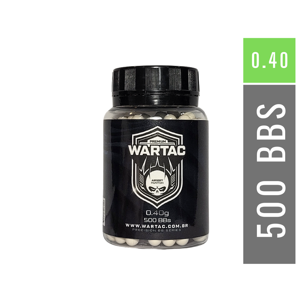 ESFERAS PLÁSTICAS AIRSOFT BBS WARTAC 0.40G 500 BBS – Hawk Airsoft
