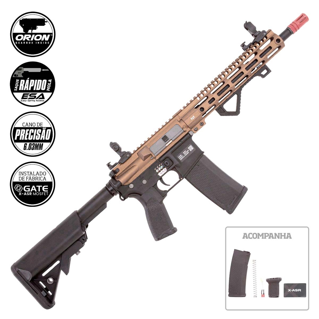 RIFLE DE AIRSOFT AEG M4 CARBINE LONG M-LOK SA-E20 HALF BRONZE EDGE E ...