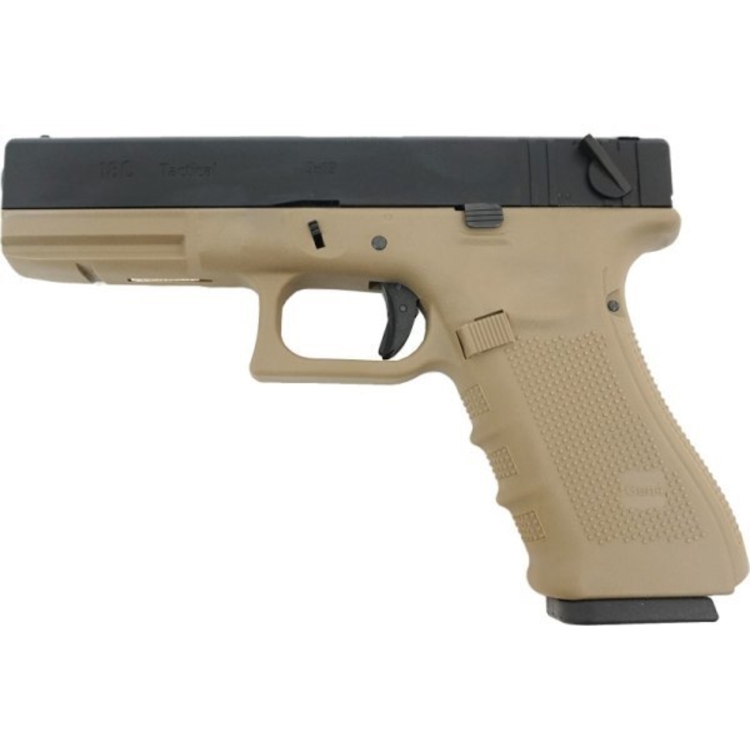 PISTOLA DE AIRSOFT GREEN GAS GBB WE GLOCK G18 GEN4 FULL AUTO TAN – Hawk ...