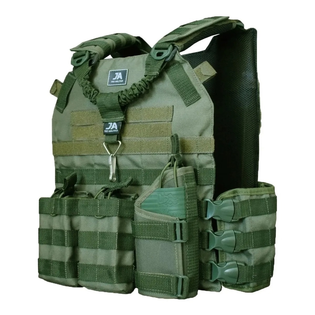 COLETE MODULAR PLATE CARRIER COMPLETO GREEN + 4 ACESSÓRIOS INCLUSOS ...