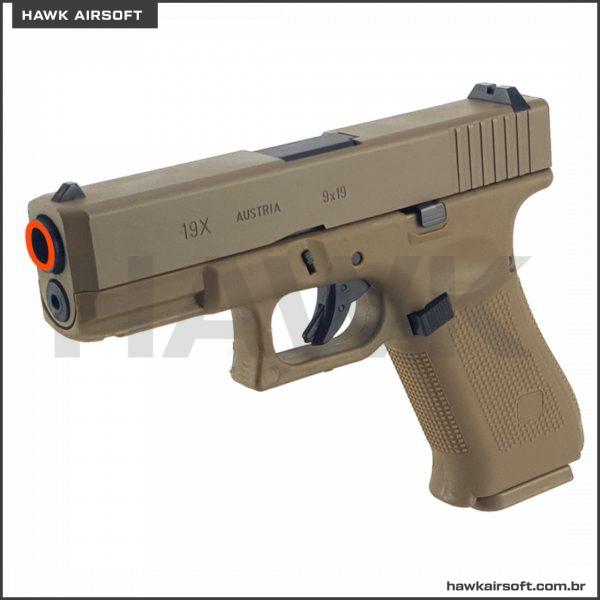 PISTOLA DE AIRSOFT GREEN GÁS GBB EAST & CRANE (E&C) GLOCK 19X TAN ...