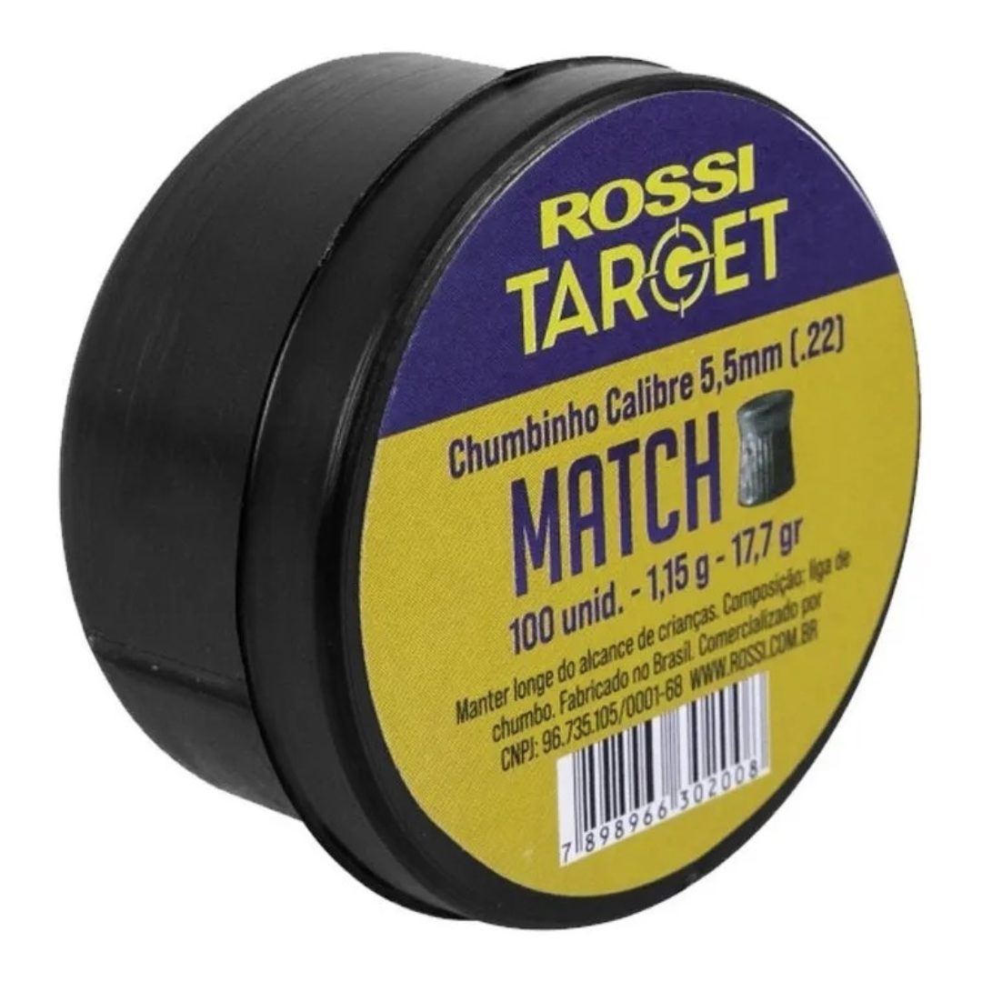 CHUMBINHO ROSSI TARGET MATCH 5,5MM (100 UN) – Hawk Airsoft
